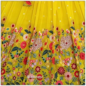 Yellow Floral Lehenga Choli for Women Indian Wedding Wear Bridal Party ...