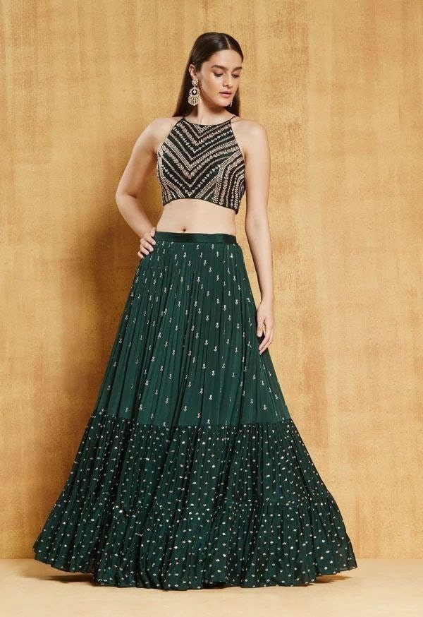 Green Lehenga Choli for Women Indian Wedding Wear Bridal Party Wear ...