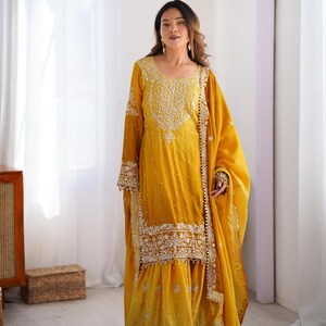 Yellow Salwar Kameez Sharara Suit for Women Kurtis for Women Indian ...