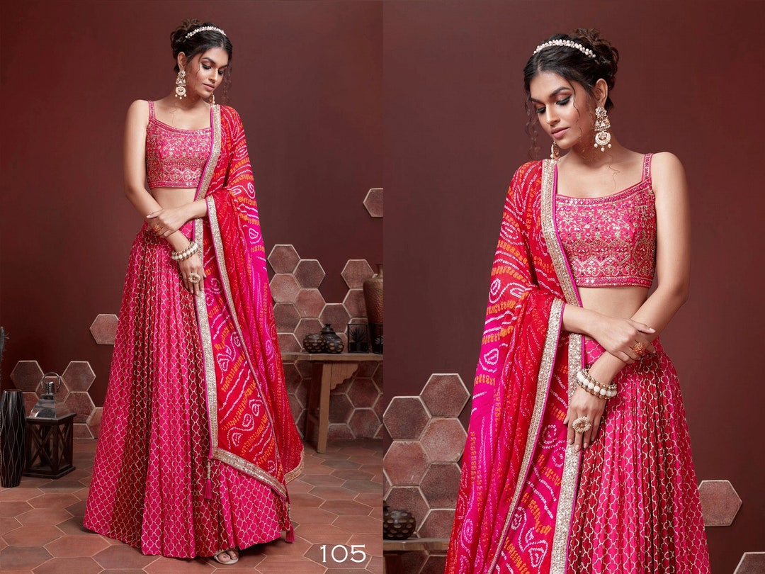 Designer Pink Lehenga Choli for Women Party Wear Indian Wedding Wear ...