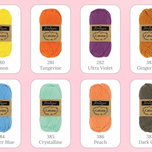Catona 50g Yarn- Color Codes 074-395 / Scheepjes Brand - Etsy