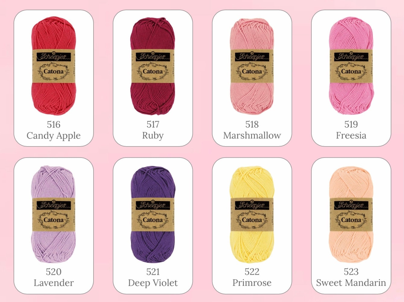 Catona 50g Yarn- Color Codes 396-604 / Scheepjes Brand - Etsy