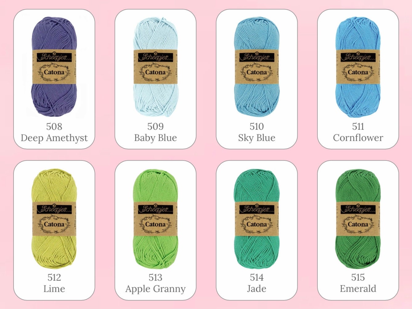 Catona 50g Yarn- Color Codes 396-604 / Scheepjes Brand - Etsy