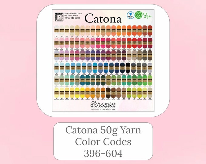 Scheepjes Catona Shade Card, Color Palette, Color Chart, Handy Cotton ...