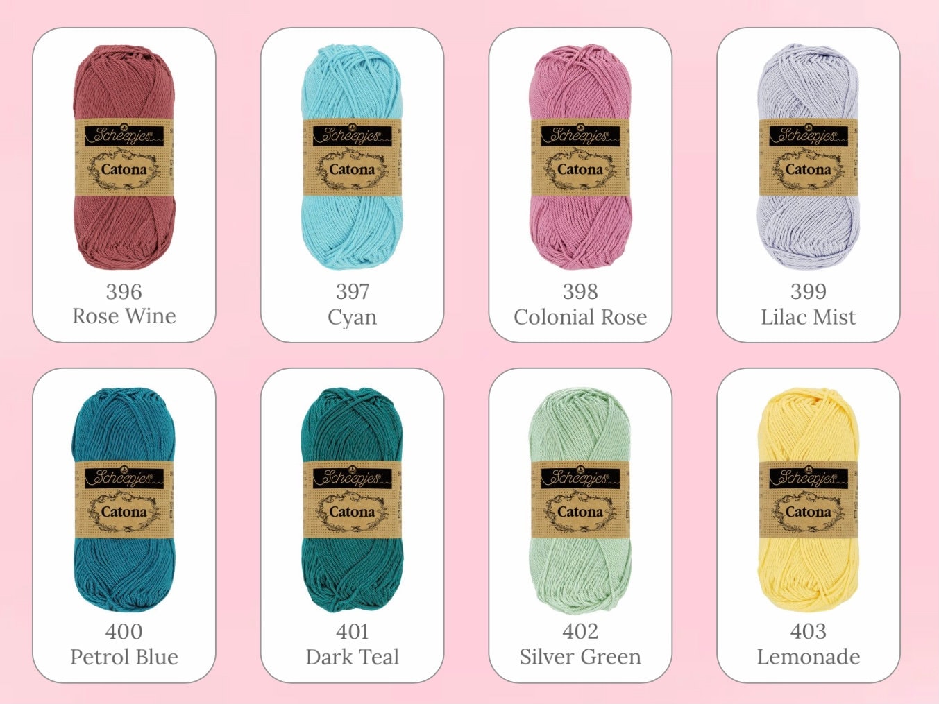 Catona 50g Yarn- Color Codes 396-604 / Scheepjes Brand - Etsy