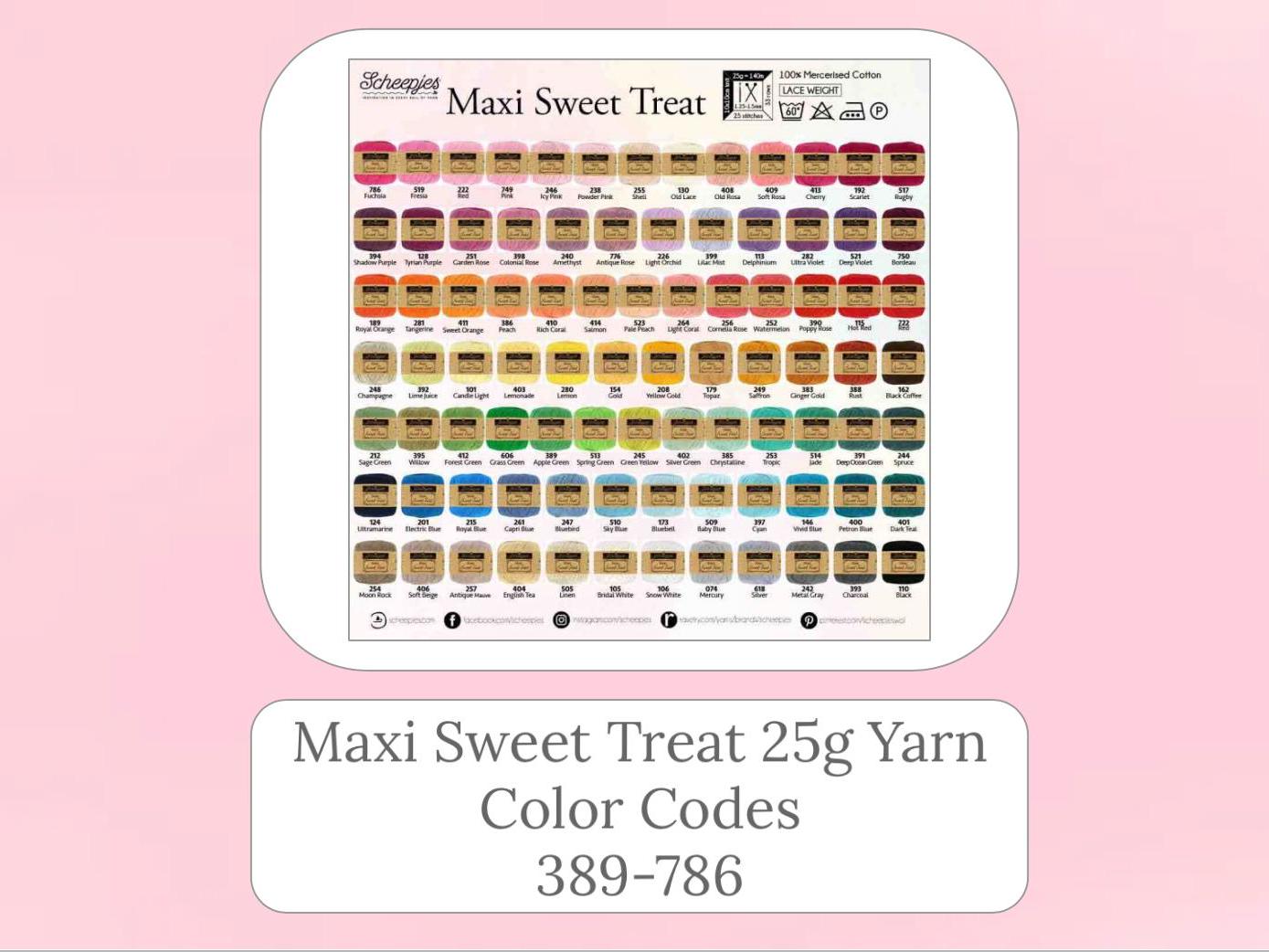 Maxi Sweet Treat 25g Yarn- Color Codes 398-786 / Scheepjes Brand - Etsy