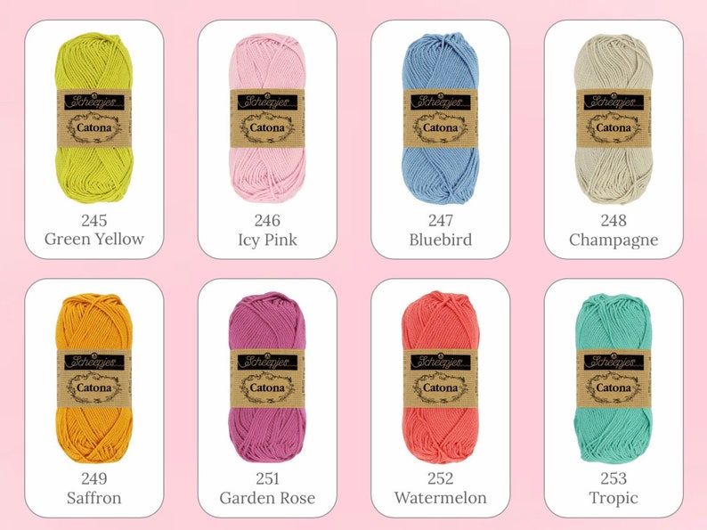 Catona 50g Yarn- Color Codes 074-395 / Scheepjes Brand - Etsy