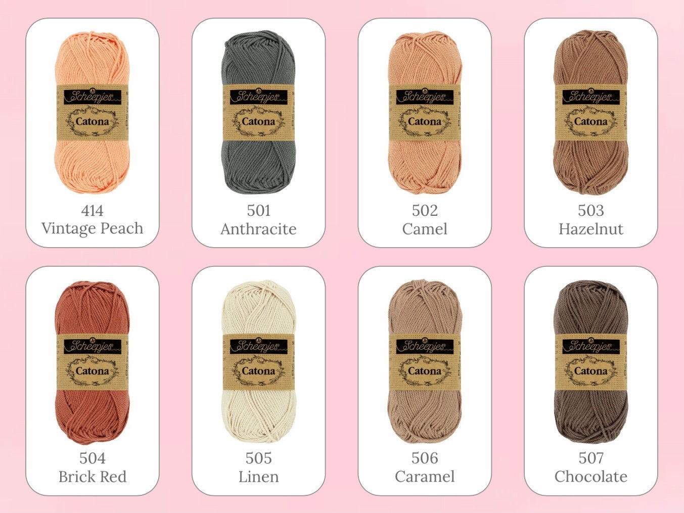 Catona 50g Yarn- Color Codes 396-604 / Scheepjes Brand - Etsy