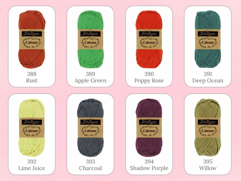 Catona 50g Yarn- Color Codes 074-395 / Scheepjes Brand - Etsy