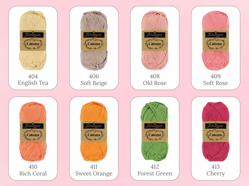 Catona 50g Yarn- Color Codes 396-604 / Scheepjes Brand - Etsy