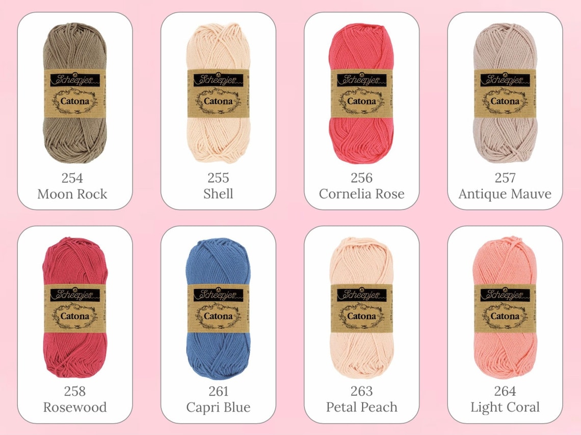 Catona 50g Yarn Color Codes 074-395 / Scheepjes Brand - Etsy