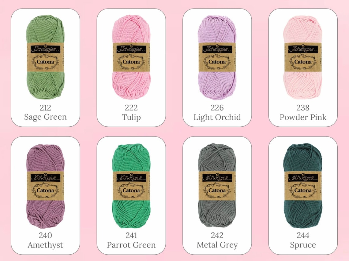 Catona 50g Yarn- Color Codes 074-395 / Scheepjes Brand - Etsy