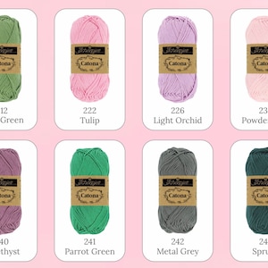 Catona 50g Yarn- Color Codes 074-395 / Scheepjes Brand - Etsy