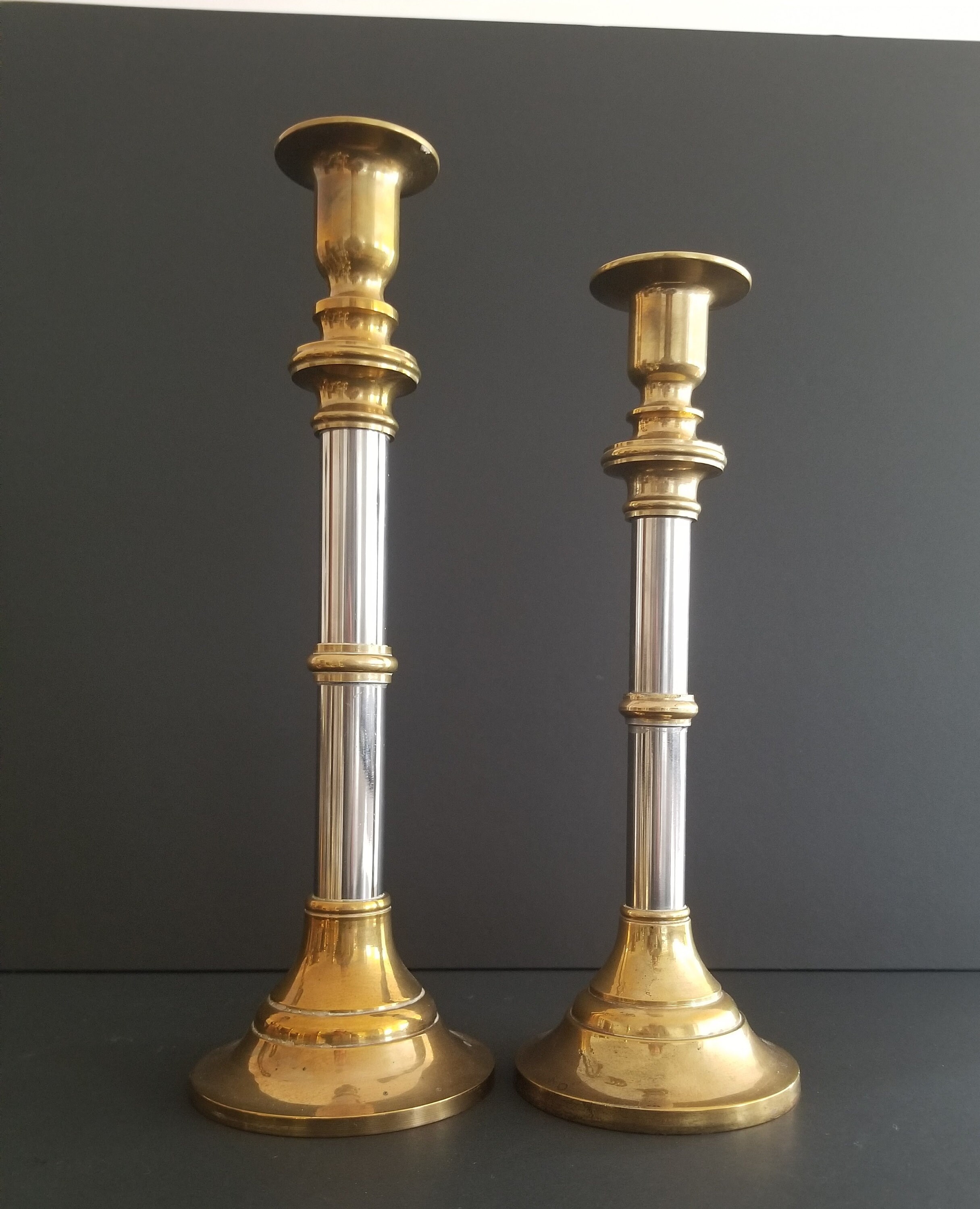 Vintage Brass Candlestick Collection Set of 8 / Rustic Chic - Etsy