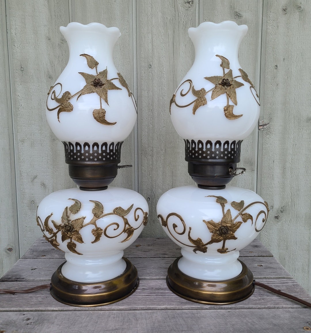 Milk Glass Hurricane Lamp