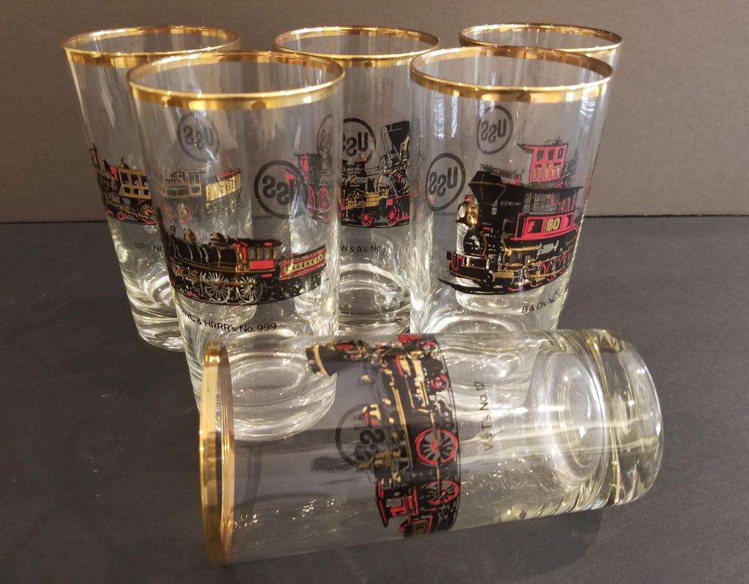 Commemorative Locomotive Glassware - United States Steel ( USS ) - Set ...