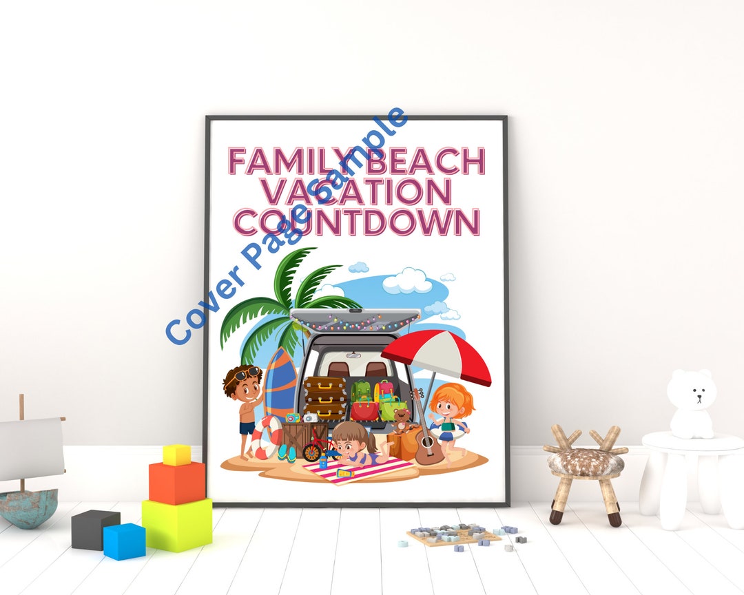 Family Beach Countdown 15 Day Printable Calendar | Instant Download PDF ...