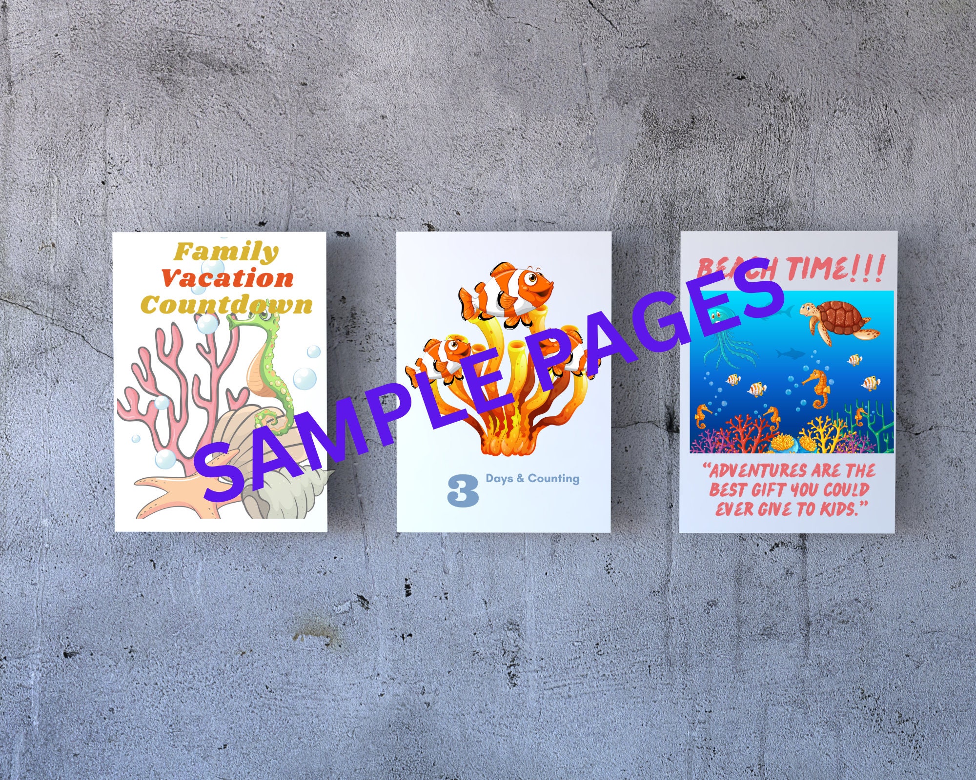 Family Vacation Sea Creatures Daily (15 Days) Countdown Calendar ...