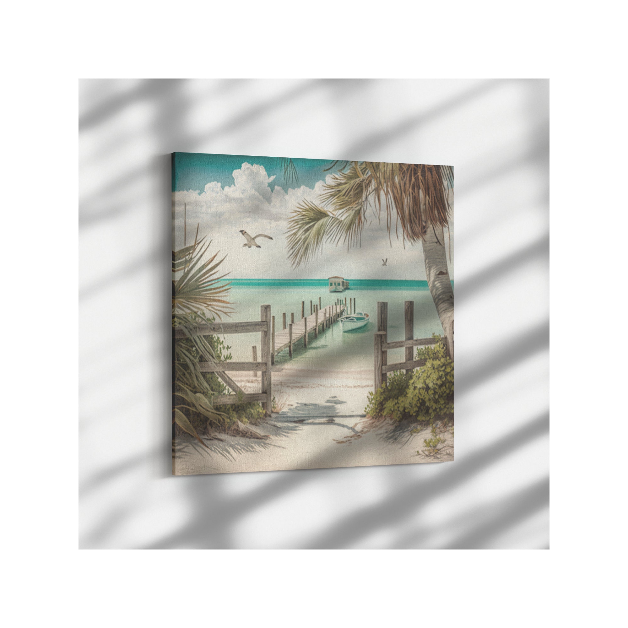 Beautiful Beach Canvas Wall Decor Print, Florida Keys Living Collection ...