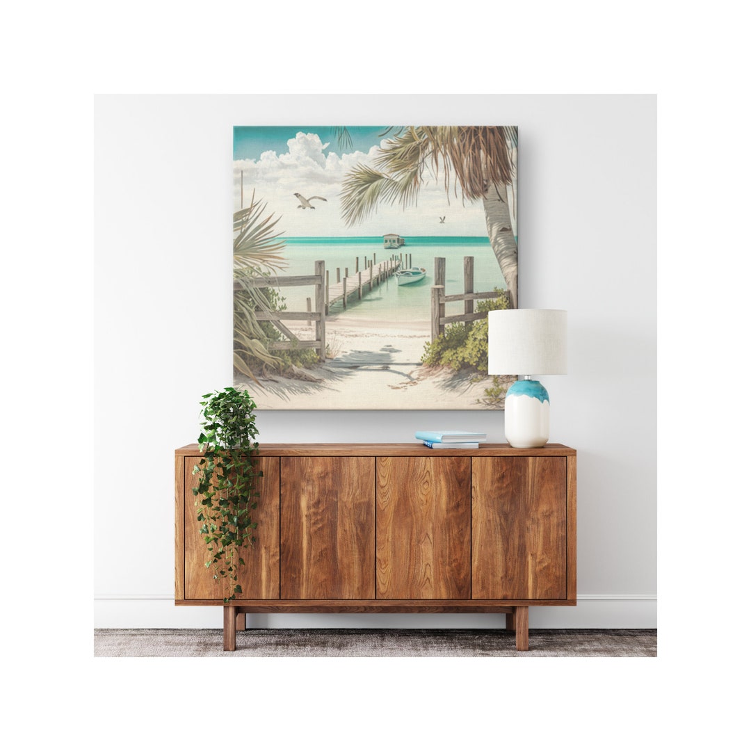 Beautiful Beach Canvas Wall Decor Print, Florida Keys Living Collection ...