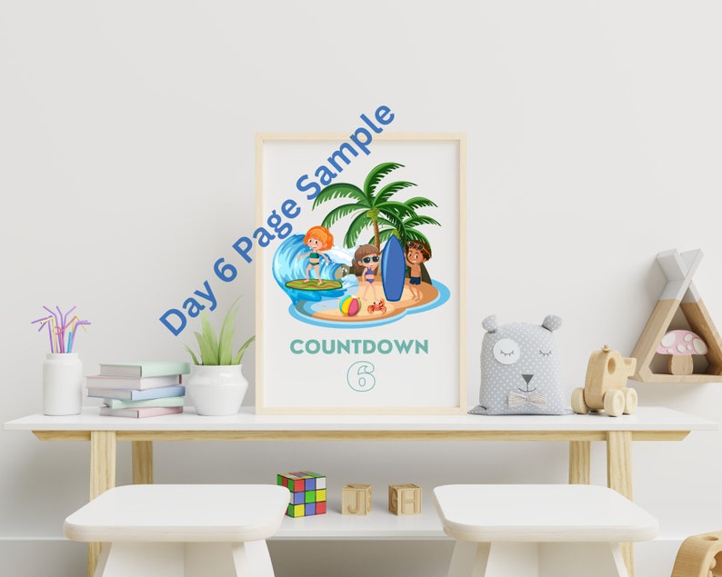 Family Beach Countdown 15 Day Printable Calendar | Instant Download PDF ...
