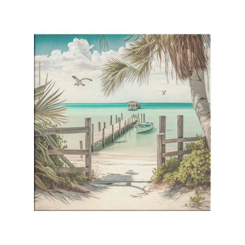 Beautiful Beach Canvas Wall Decor Print, Florida Keys Living Collection ...