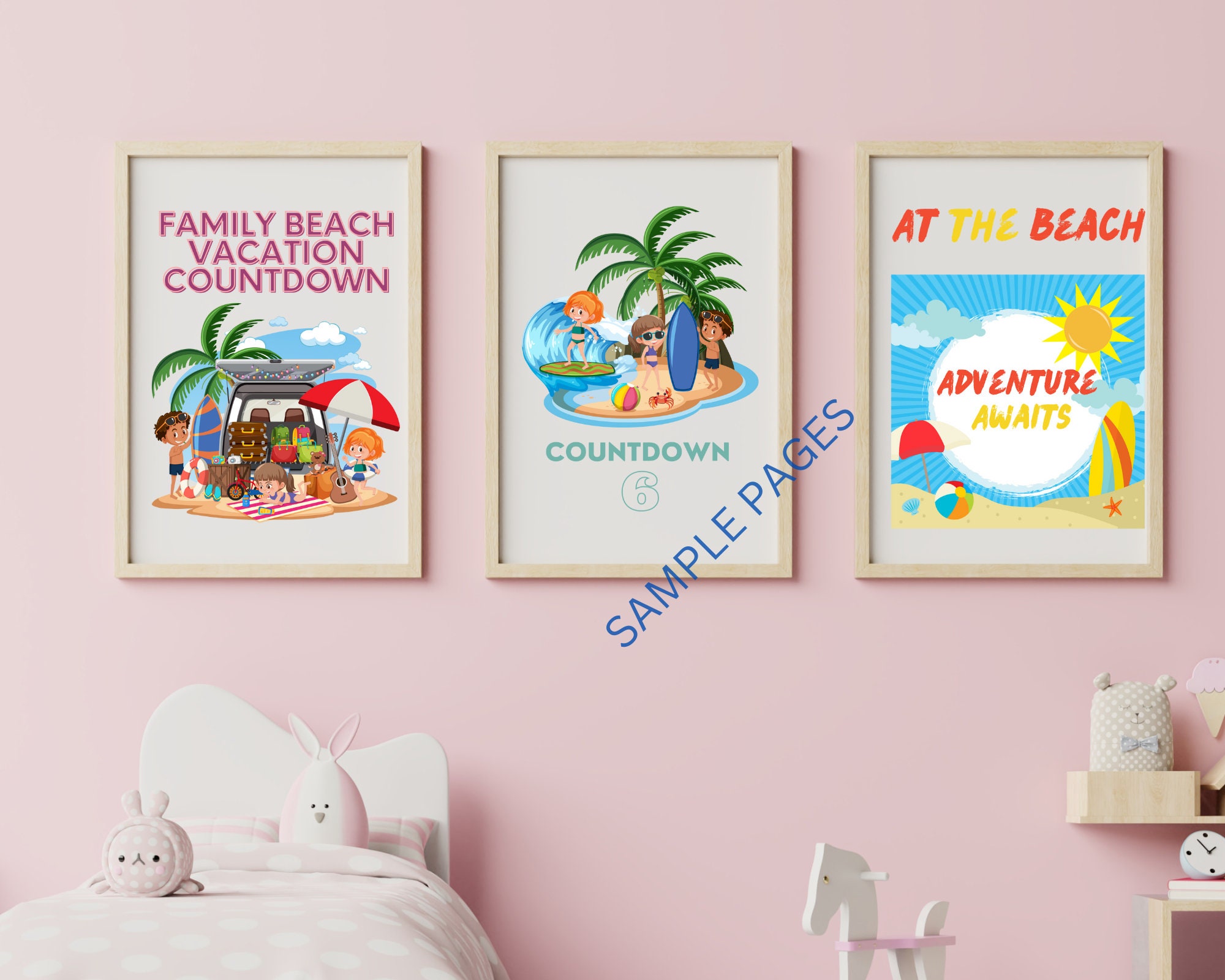Family Beach Countdown 15 Day Printable Calendar | Instant Download PDF ...