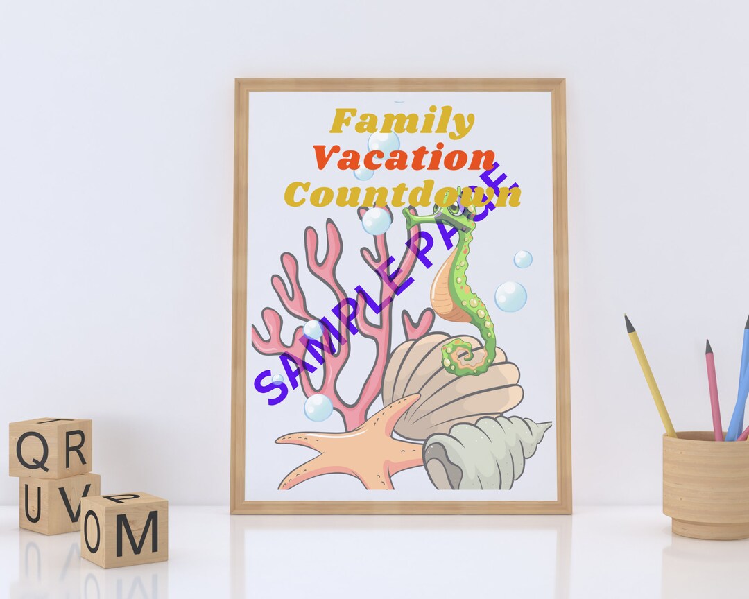Family Vacation Sea Creatures Daily (15 Days) Countdown Calendar ...