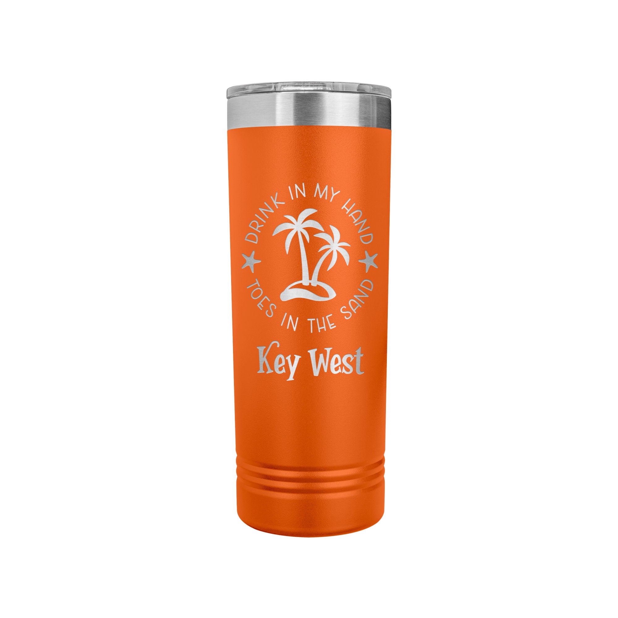 Key West Drink in My Hand Toes in the Sand Skinny Tumbler 22oz ...