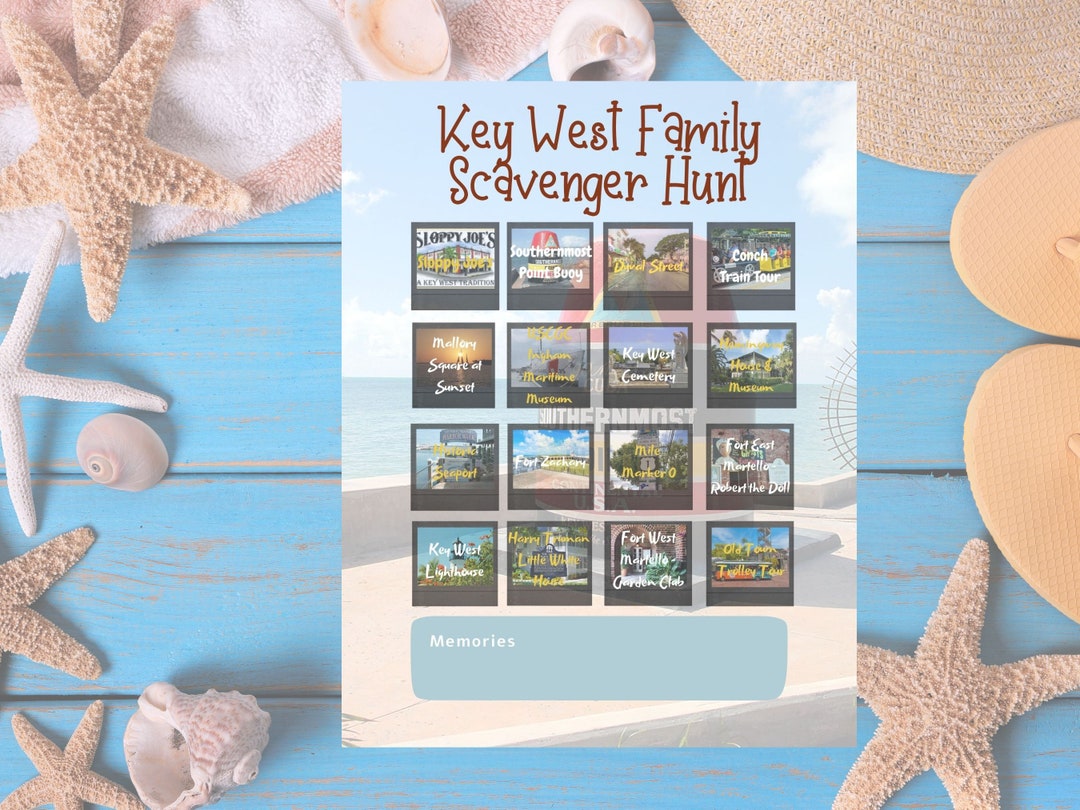 Printable Key West Family Scavenger Hunt | Family Vacation Game ...