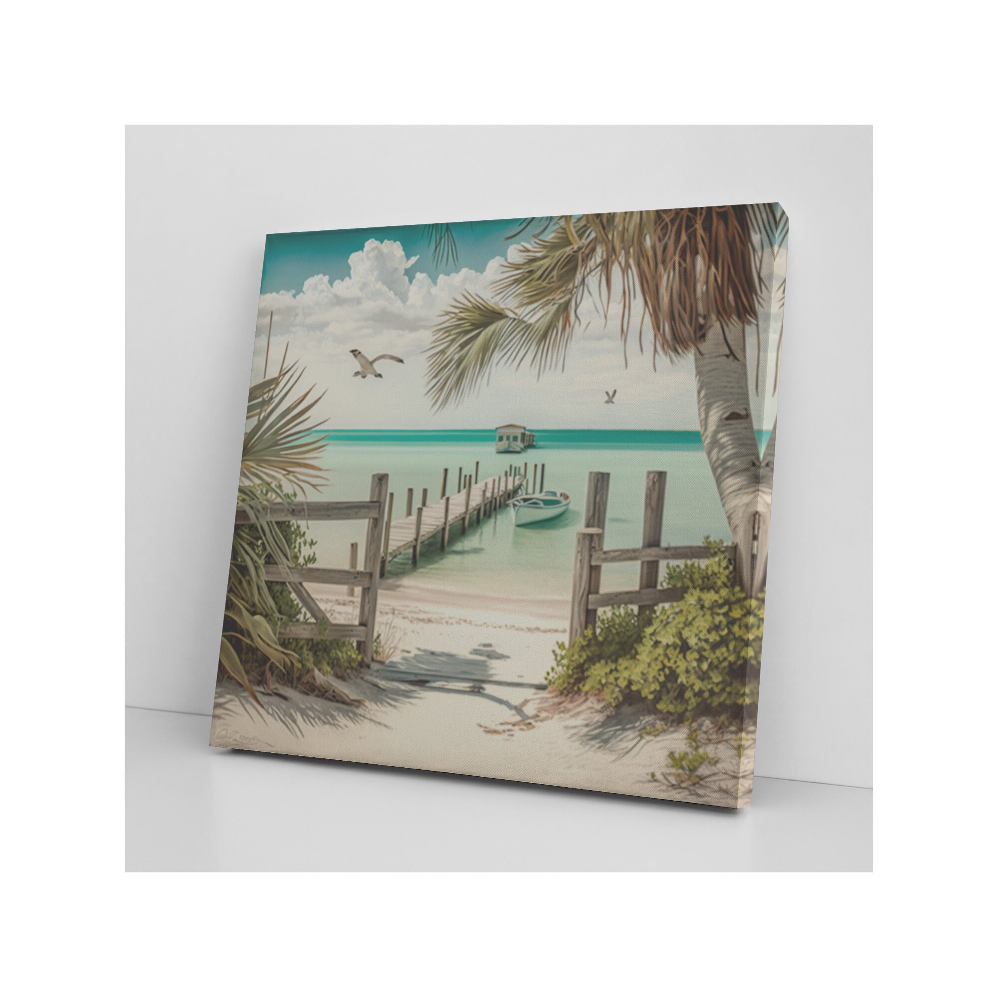 Beautiful Beach Canvas Wall Decor Print, Florida Keys Living Collection ...