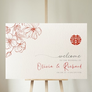 Chinese Wedding Welcome Sign Template: Tea Ceremony Decor (digital ...