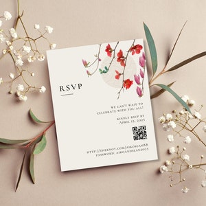 Japanese Inspired Wedding Invitation Template, Japanese Wedding Card ...