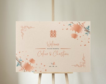 Chinese Wedding Welcome Sign Template: Tea Ceremony Decor (digital ...