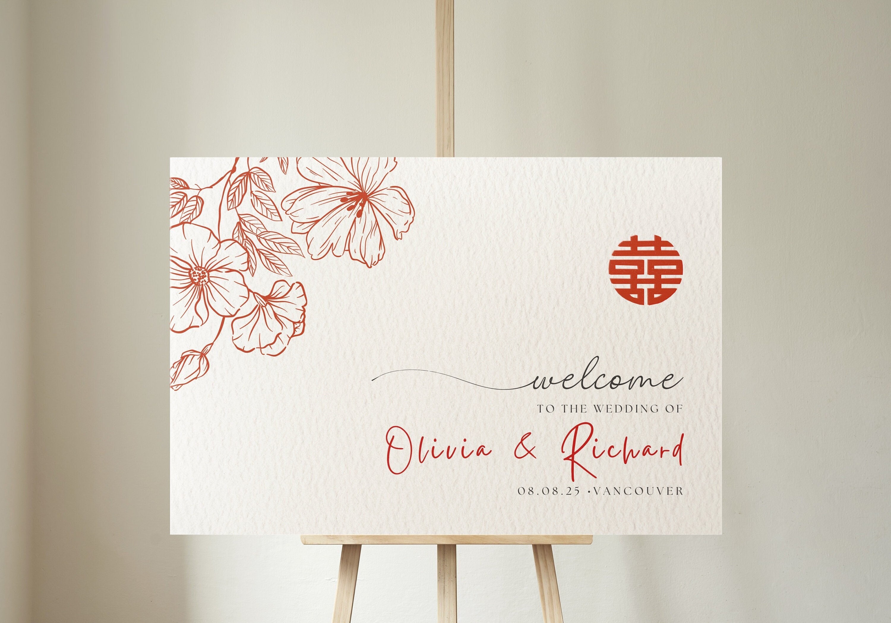 Chinese Wedding Welcome Sign Template: Tea Ceremony Decor (digital ...