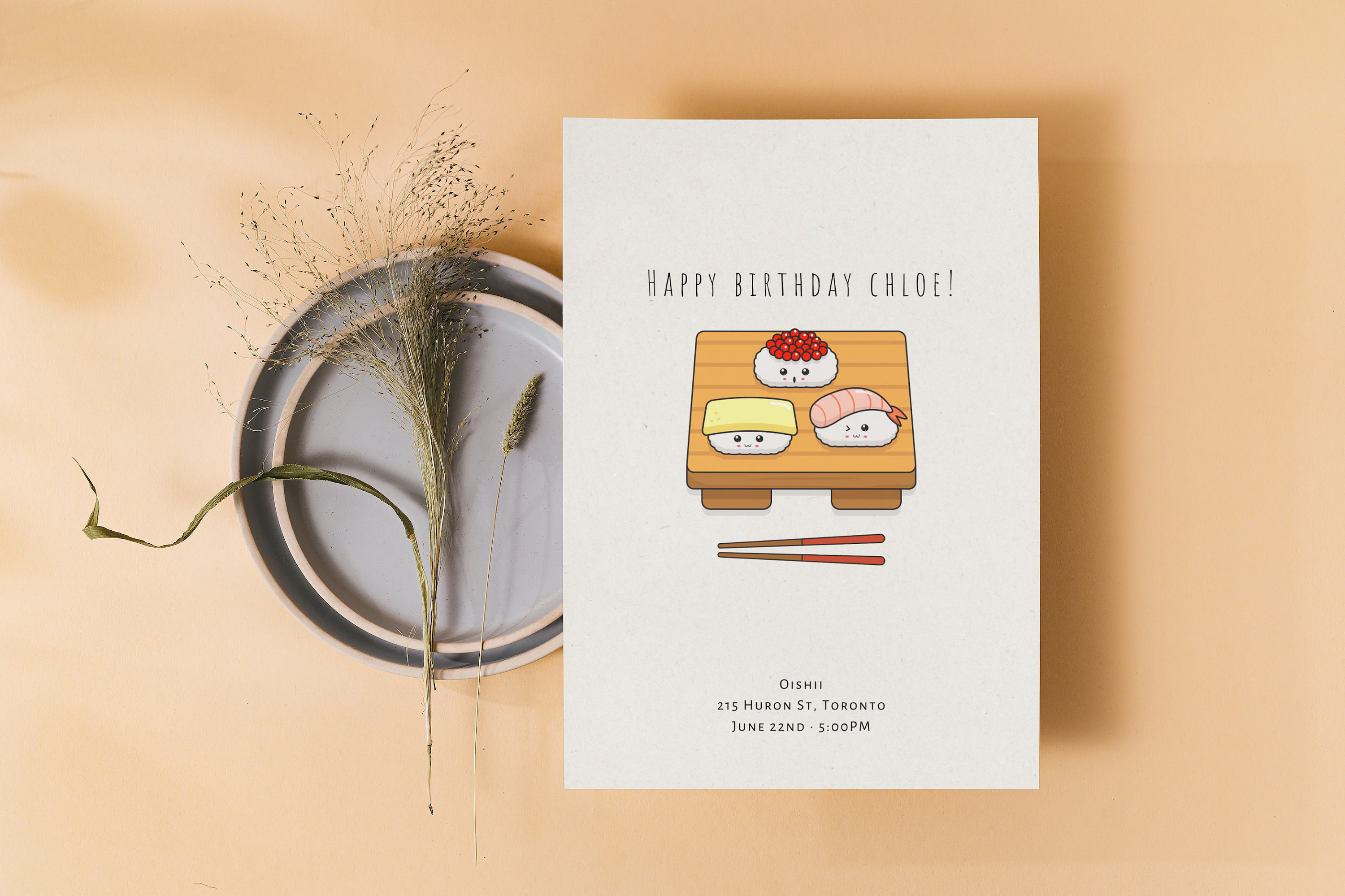 Sushi Invitation Template, Minimalist Japanese, Sushi Japanese Menu ...