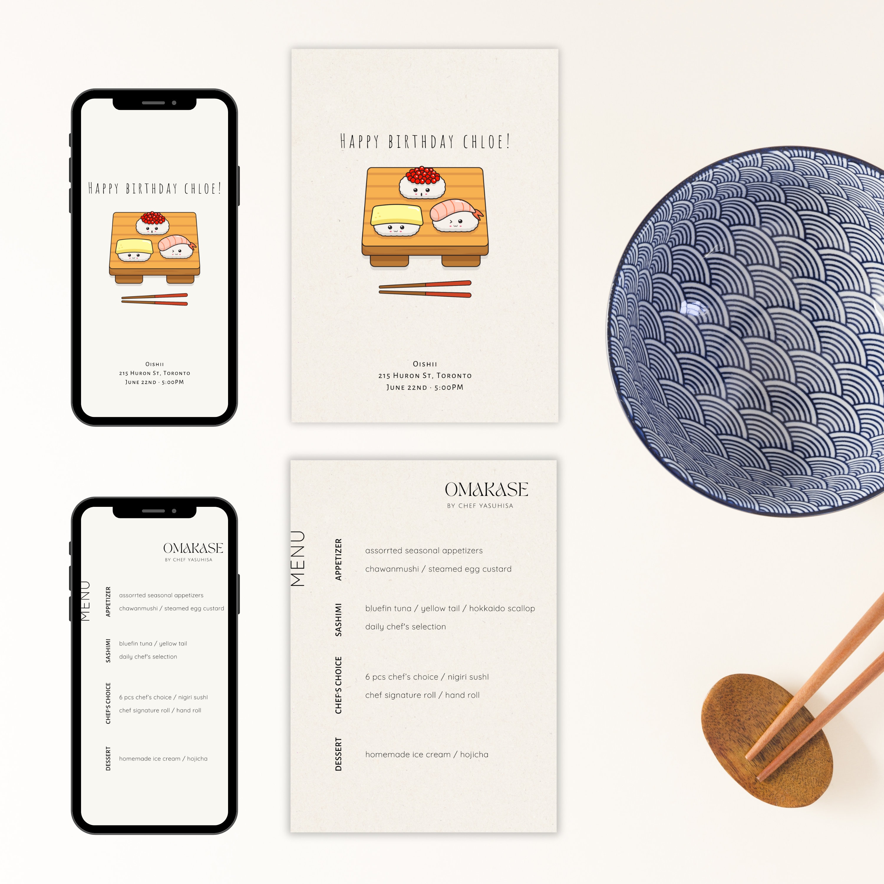 Sushi Invitation Template, Minimalist Japanese, Sushi Japanese Menu ...