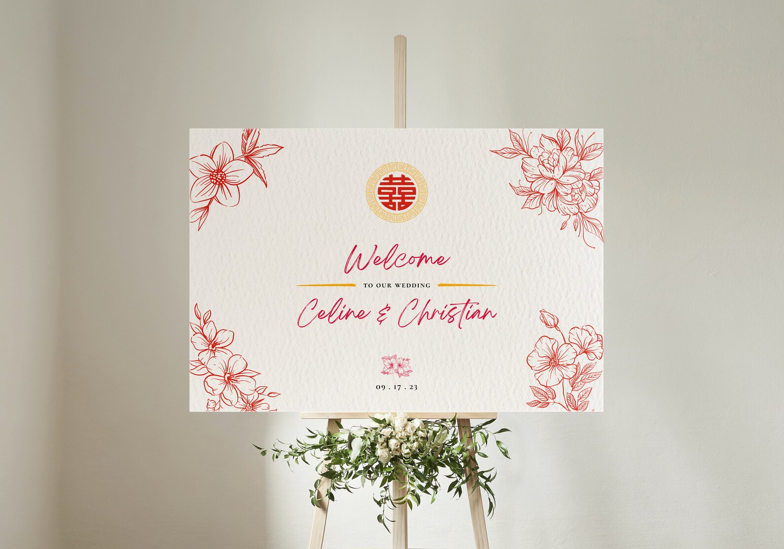 Chinese Wedding Welcome Sign Template, Tea Ceremony Sign, Asian Wedding ...