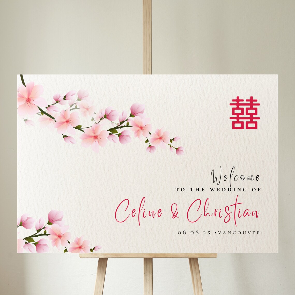 Chinese Wedding Welcome Sign Template: Tea Ceremony Decor (digital ...