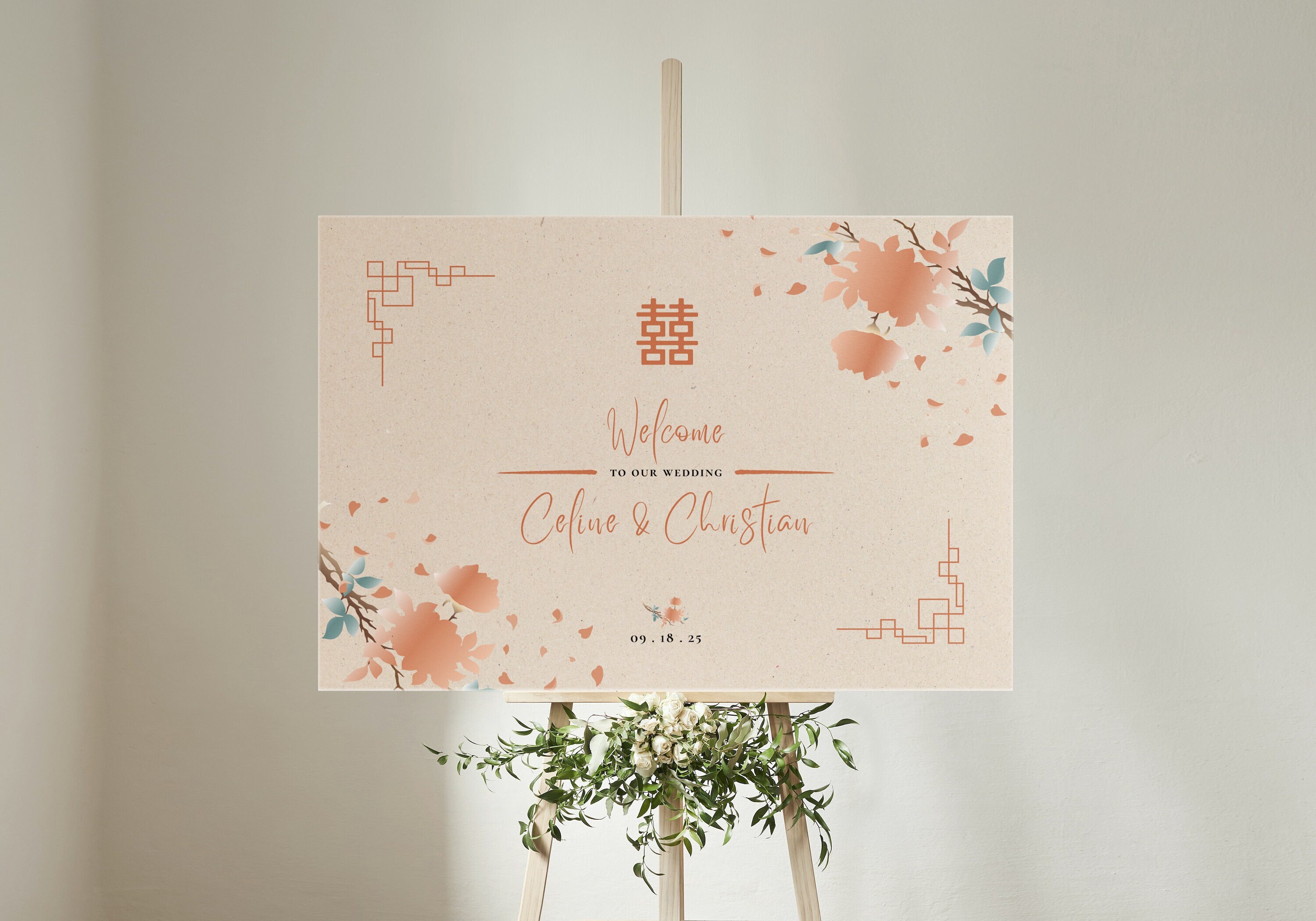 Chinese Wedding Welcome Sign Template: Tea Ceremony Decor (digital ...