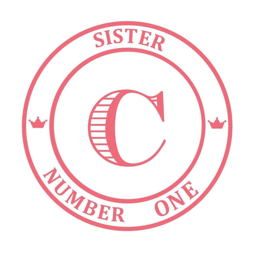 Sister number One With Thermosticker Flex Initial - Etsy