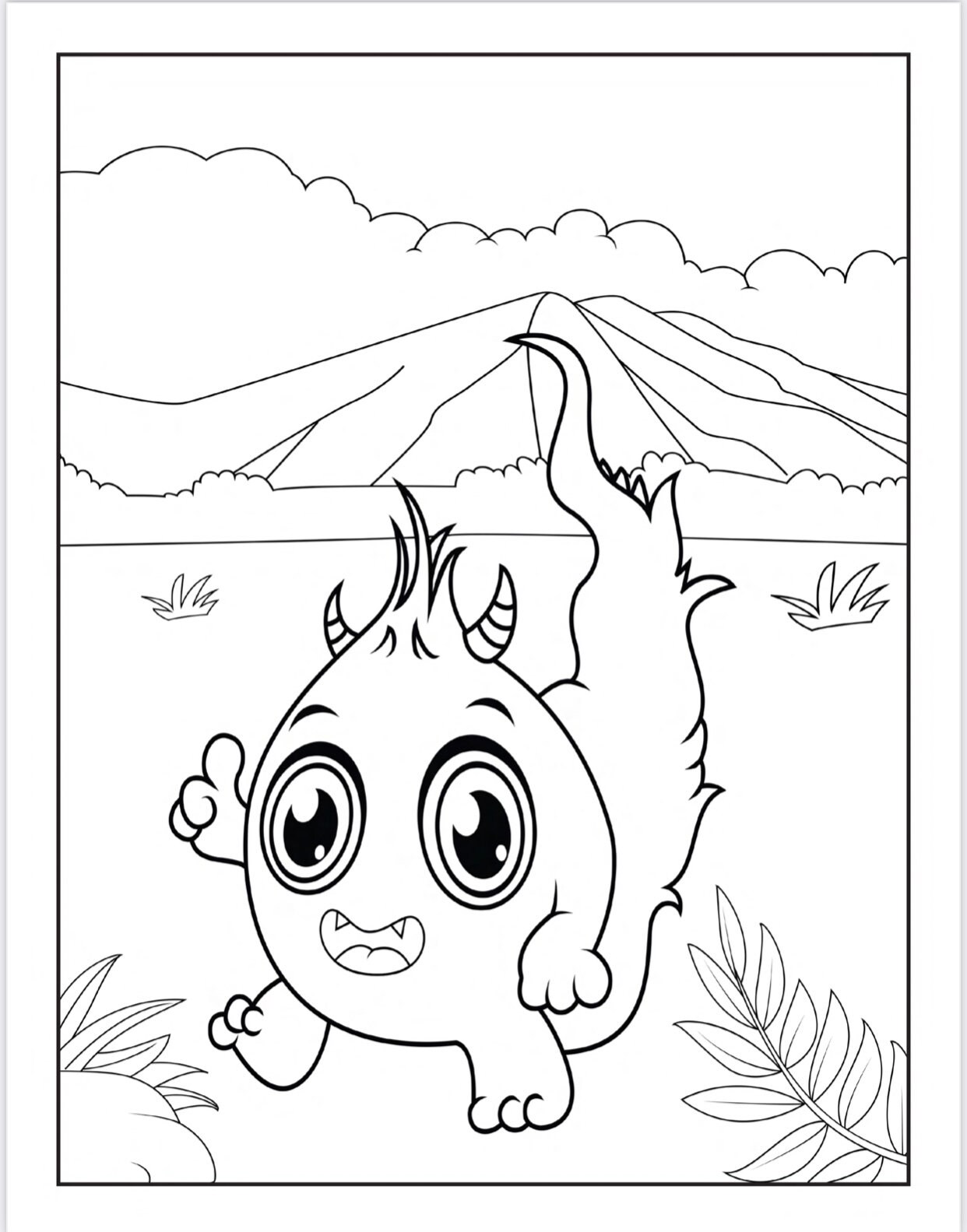 Digital Download. 40 Monster Coloring Pages With Border. - Etsy
