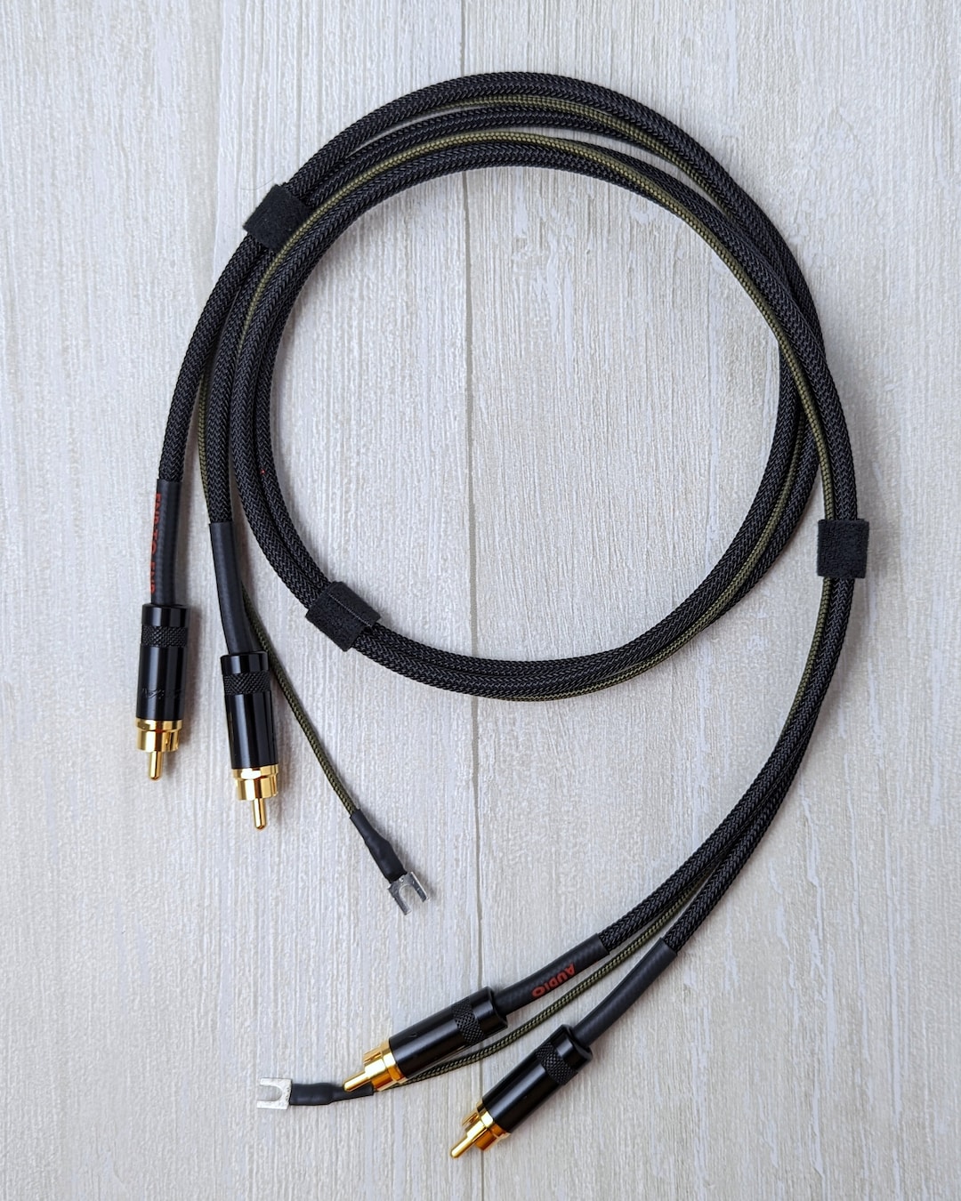 Turntable Cable Set, Mogami Cable, Dual Gold RCA, Spade Ground Wire ...