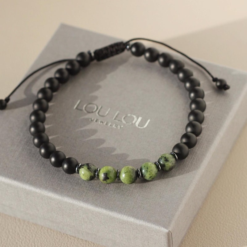 Mens Greenstone Bracelet - Etsy New Zealand