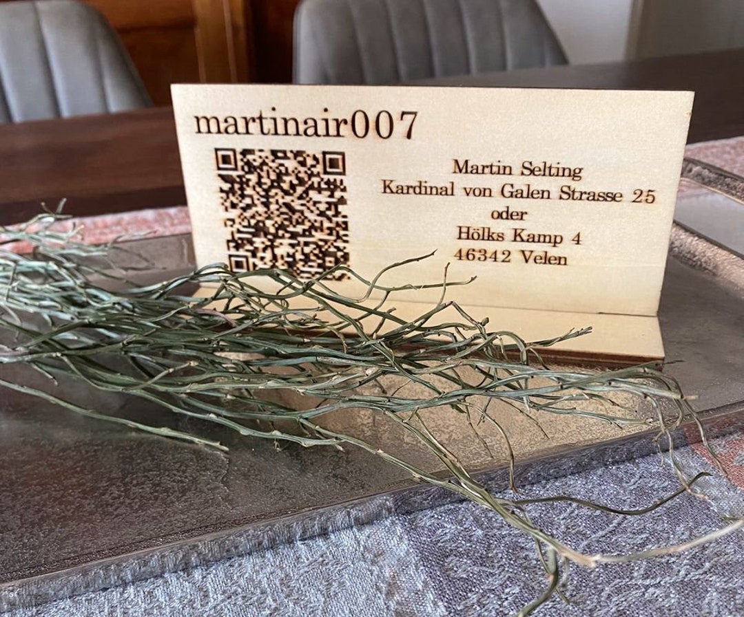 Wooden Sign With QR Code Contact Tracing Laser Engraving Menu - Etsy