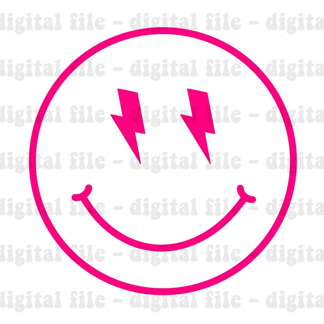 Smiley Face Lightning Bolt PNG, Svg, Quote Png, Positive Png, Aesthetic ...