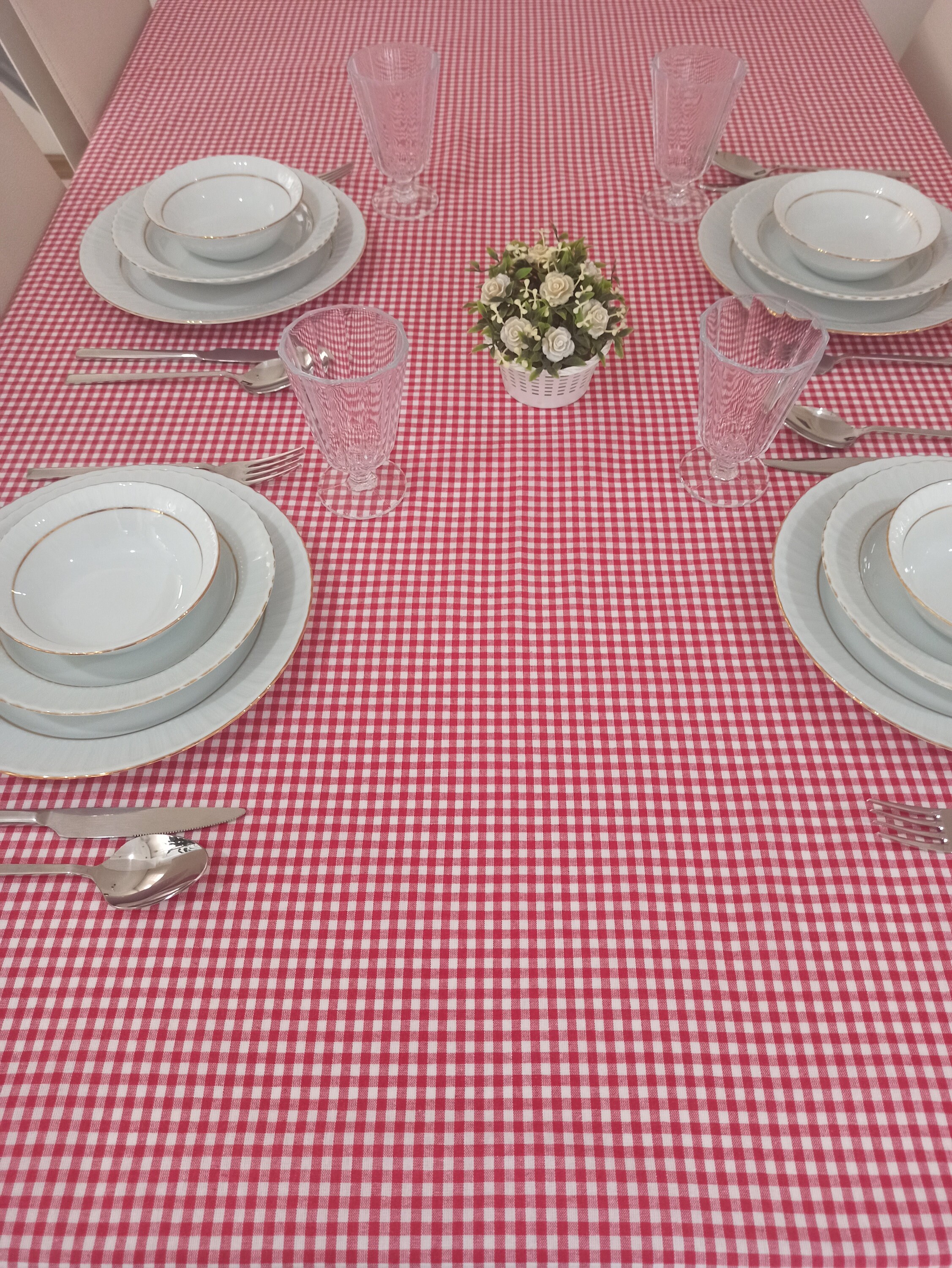 Red And White Gingham Table Cloth Picnic Table Cloth Etsy