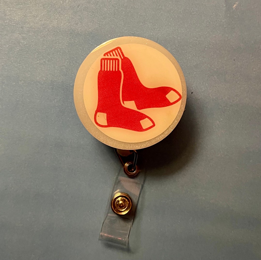 Boston Red Sox Badge Reel ~ Choose Letter or Socks ~ Belt Clip Badge ...