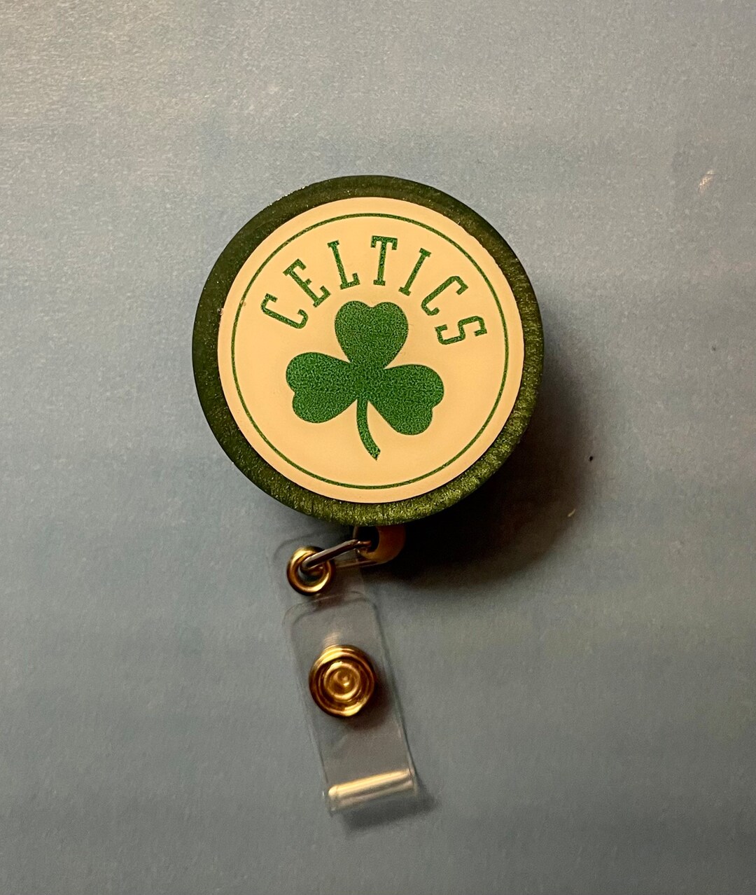 Boston Celtics ~ Basketball Badge Reel ~ Gift Ideas ~ Belt Clip Badge ...