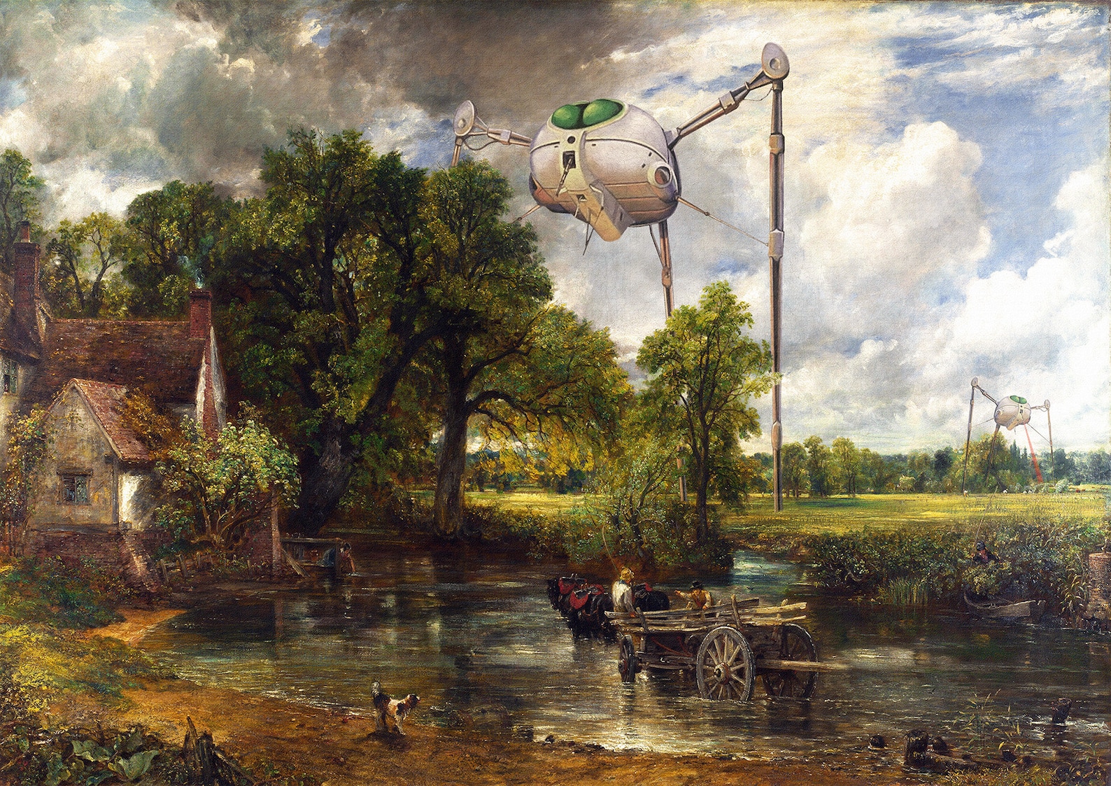 The Hay Wain Vs the Tripods Altered Vintage Painting Funny - Etsy